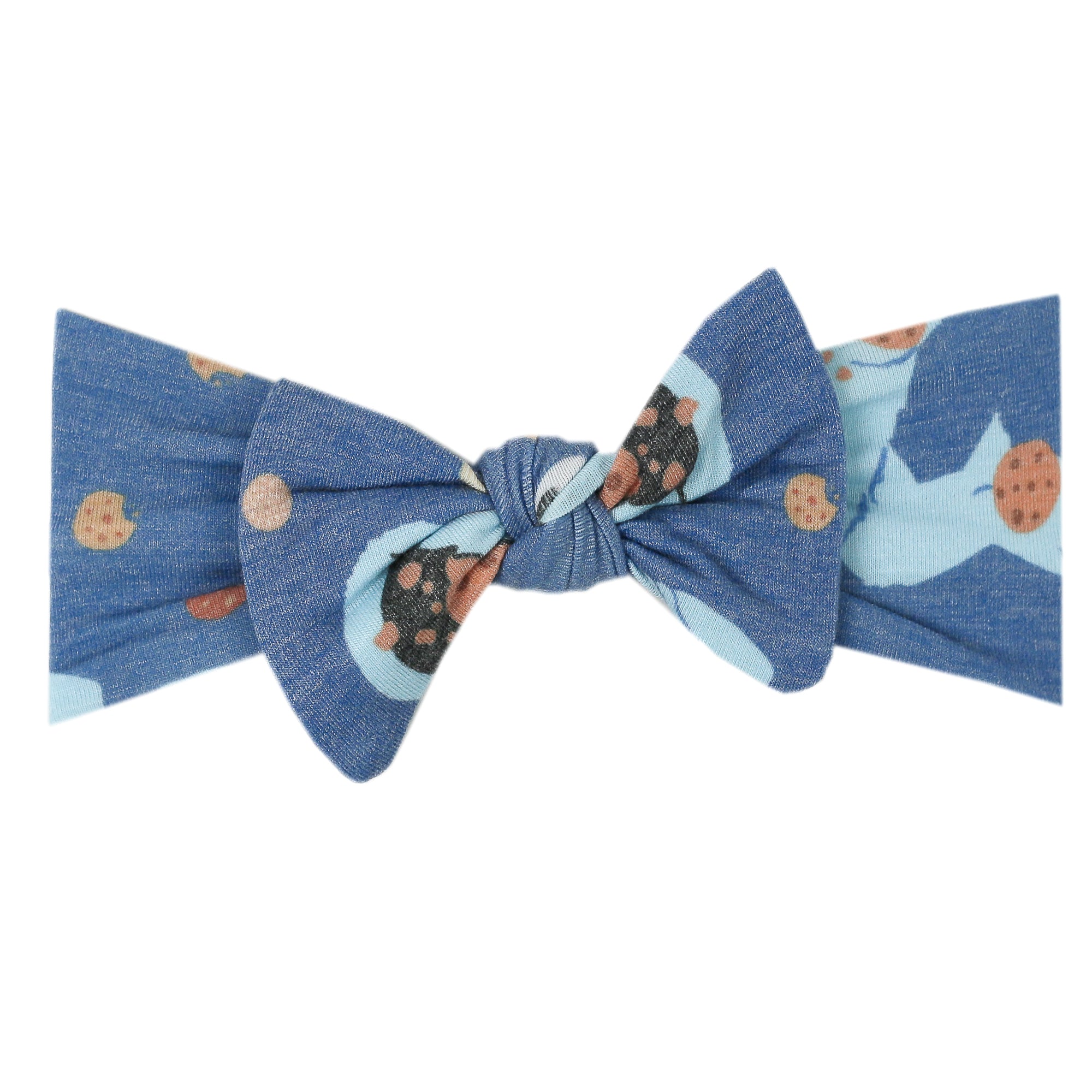 Knit Headband Bow - Cookie Monster – Copper Pearl