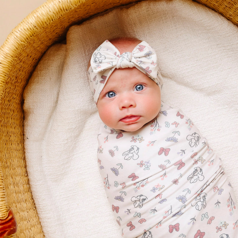 Knit Headband Bow - Minnie Mouse's Bowquet – Copper Pearl