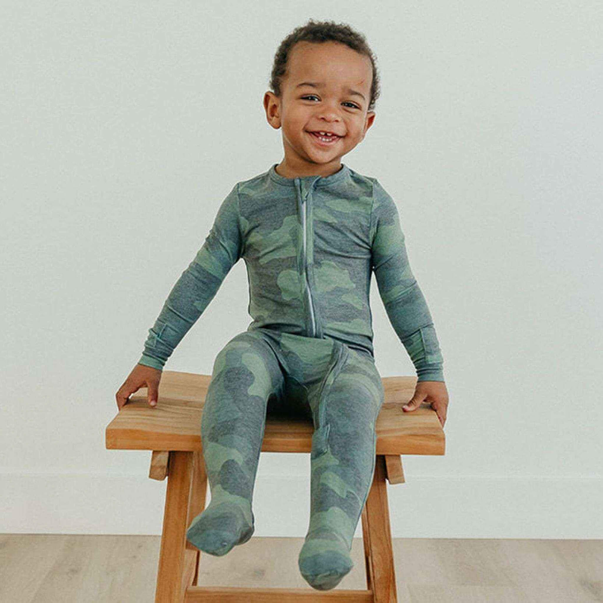 Zip-Up Footie Pajama - Hunter – Copper Pearl